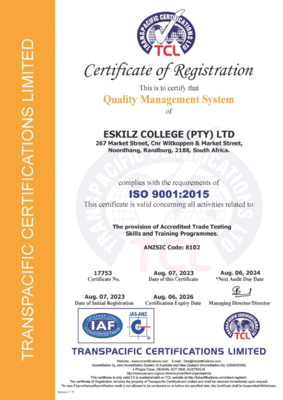 Eskilz College: Elevating Education with ISO 9001 Certification ...